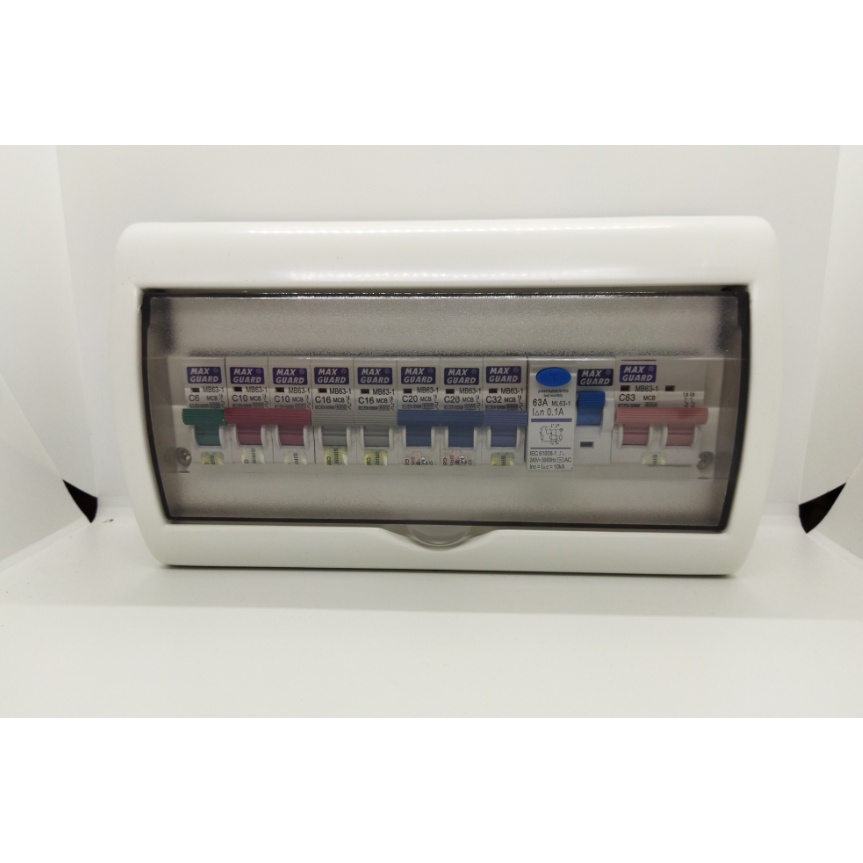 (8 MCB) MAXGUARD DB 12 Way 63A Complete Set With 63A MCB Main Switch ...