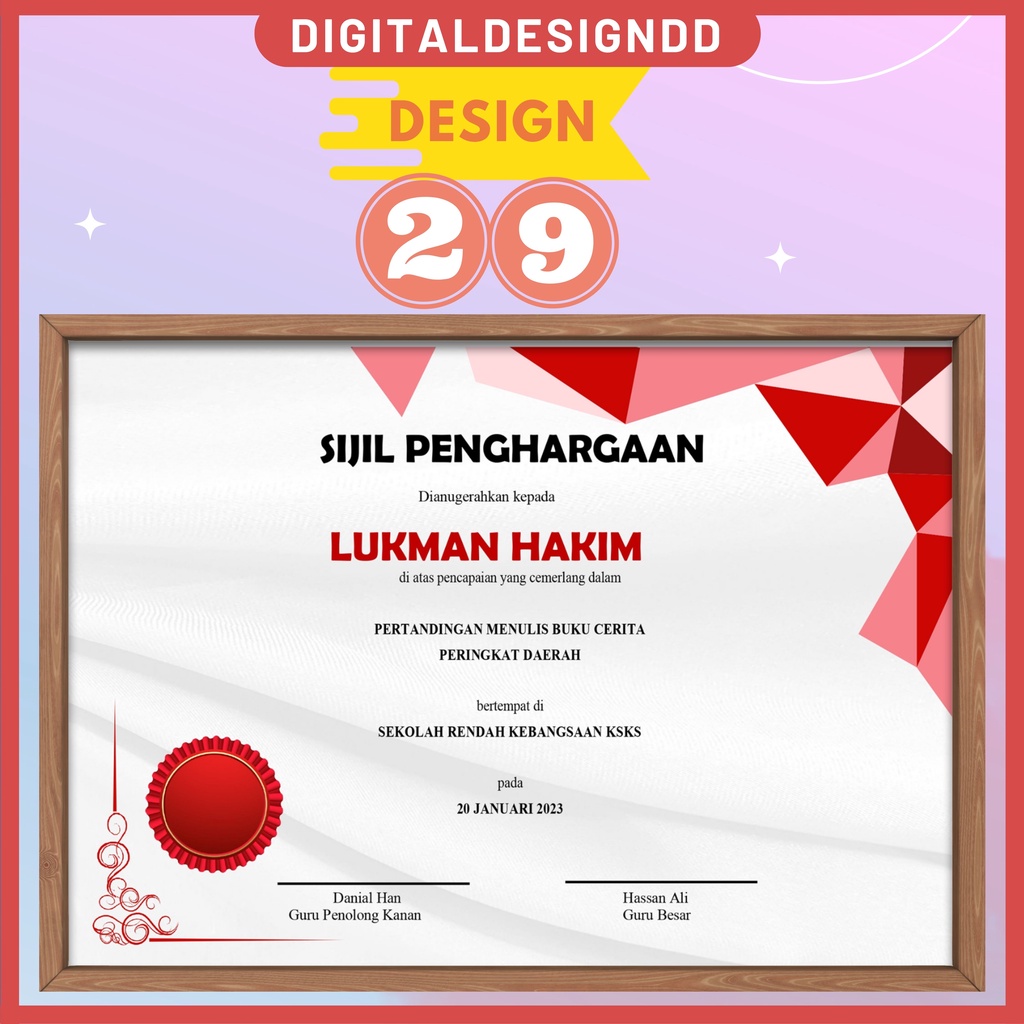 Sijil digital 48 template digital certificate pelbagai pilihan edit ...