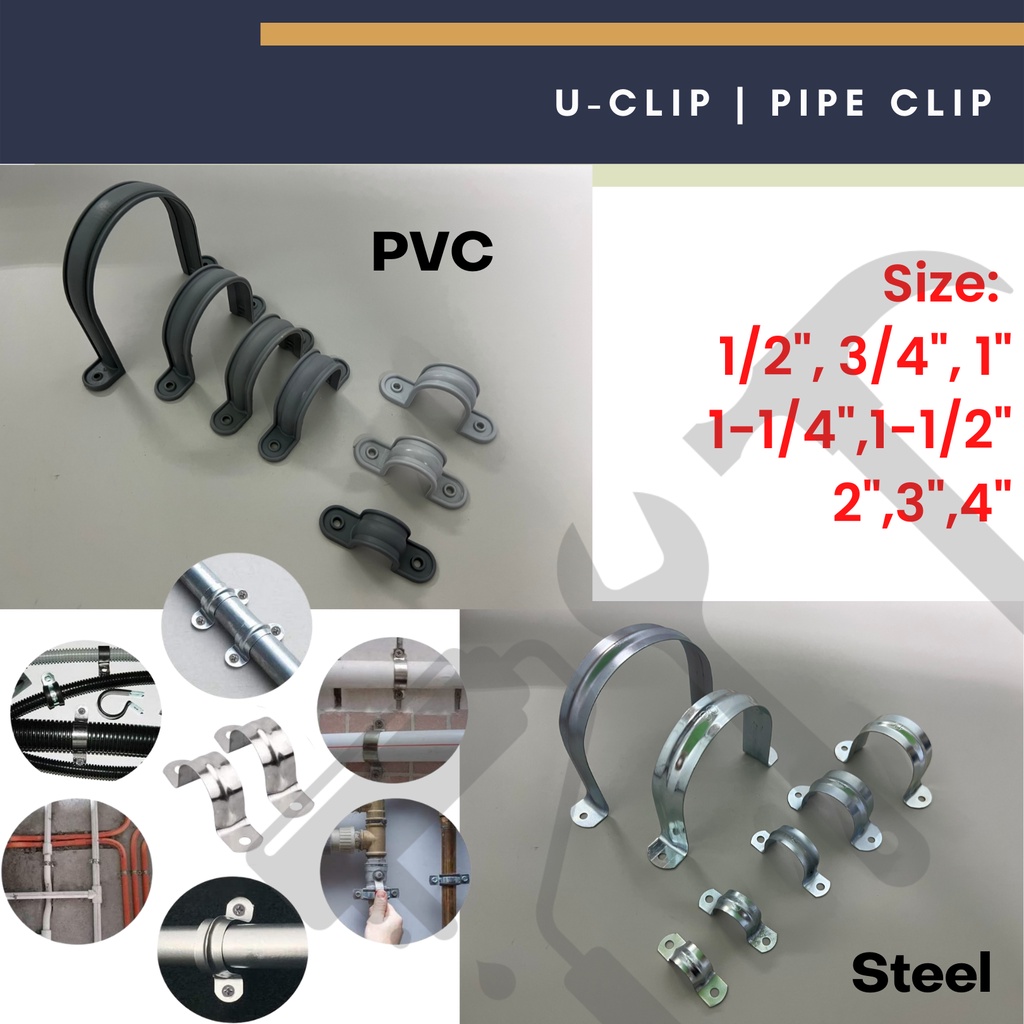 Pipe Tube Saddle Clip | U-Clip | U Shape Clip | Water Clip [1 pc ...