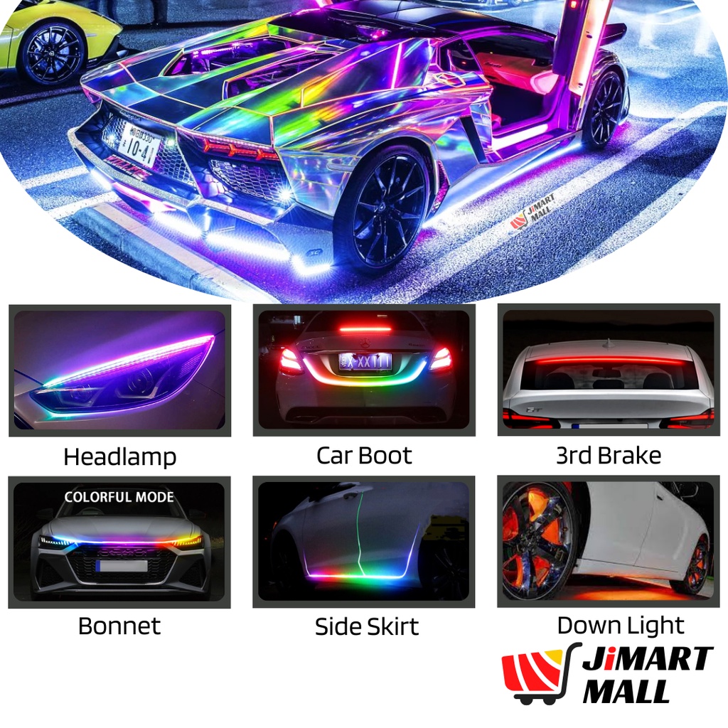 12V CAR DRL FLEXIBLE SOFT TUBE LED Headlight Headlamp Strip Daytime ...