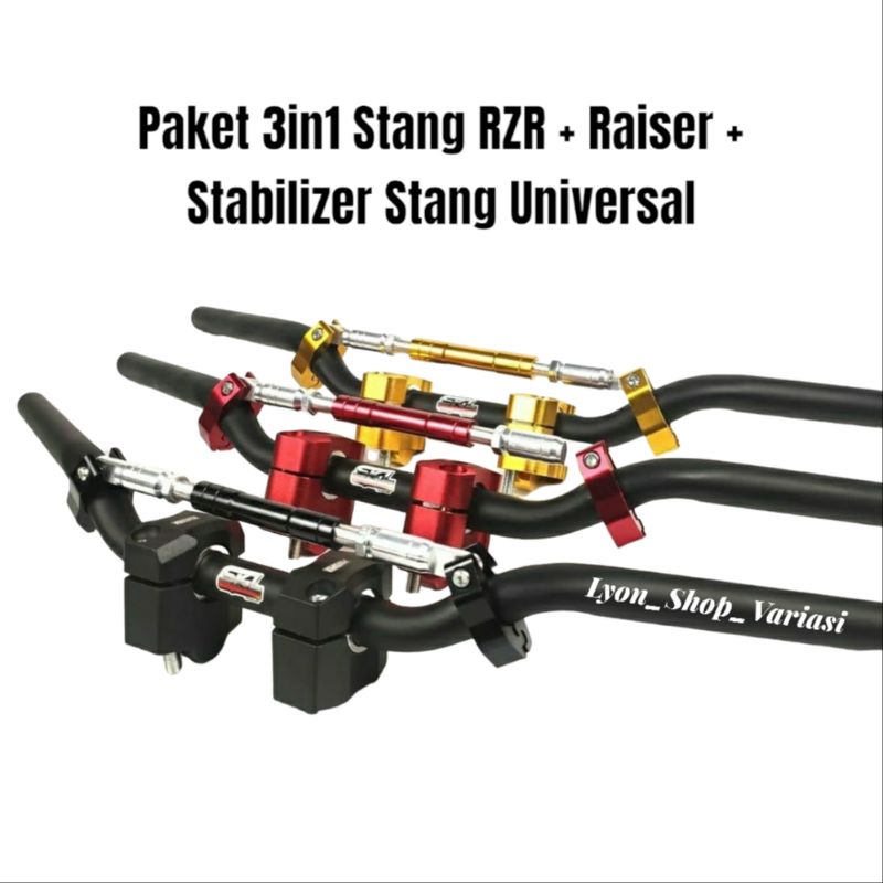 Rzr Handlebar Package + Raiser + Universal CNC Set Handlebar Stabilizer ...