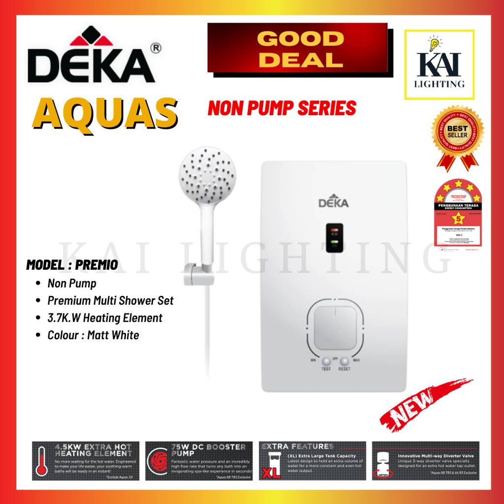 Deka AQUAS 88 AQUAS 66 TRS DC Booster Inverter Pump with Rainshower ...