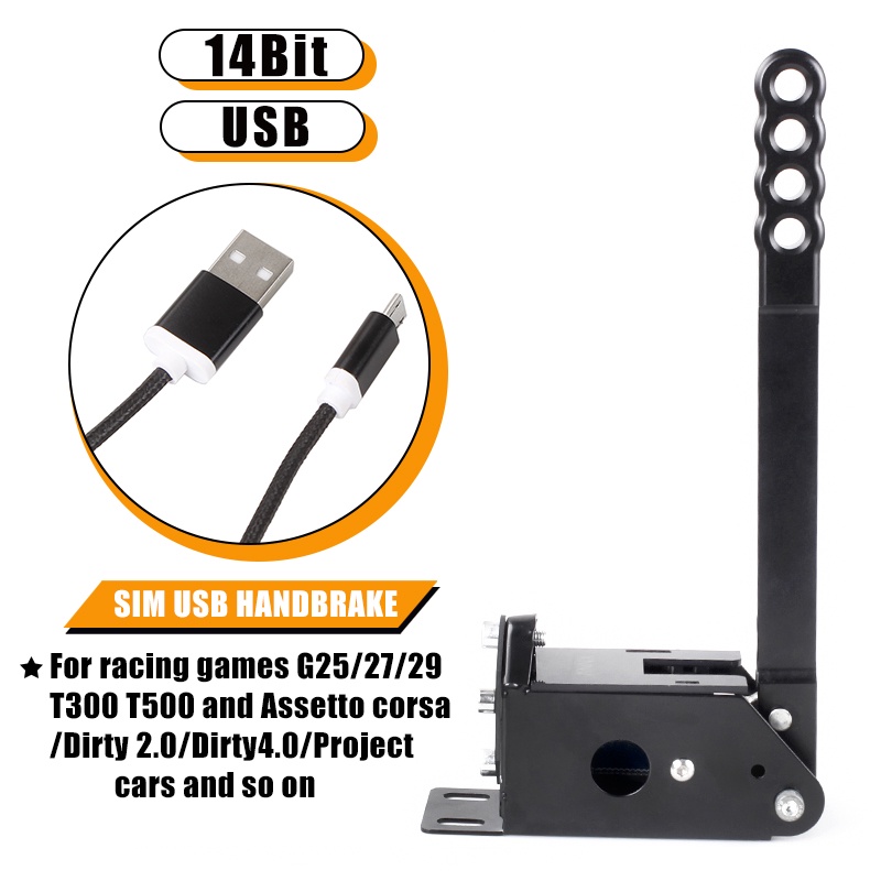 PC 14 Bit SIM Handbrake Clamp USB For Logitech Racing Games G25/G27/G29 ...
