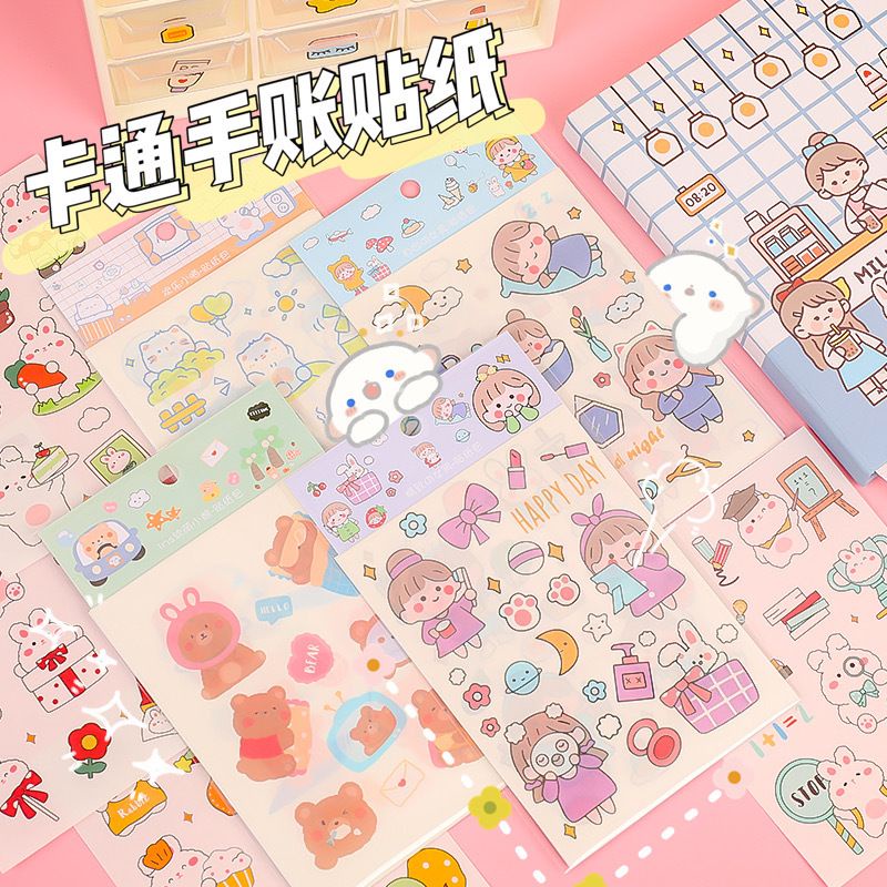 Cute Cartoon Sticker DIY Decorative Notebook Stickers Diary Stationery ...