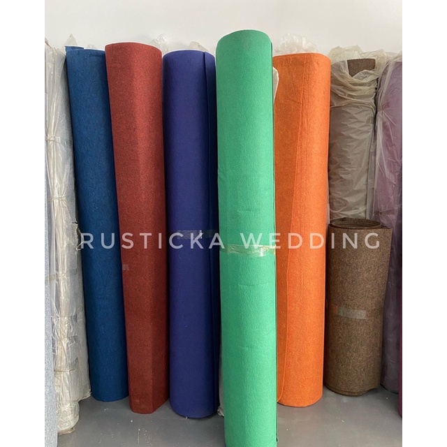 1 Roll 25 meter Width 6ft Needle Punch Carpet Merah Hijau Putih Kuning ...