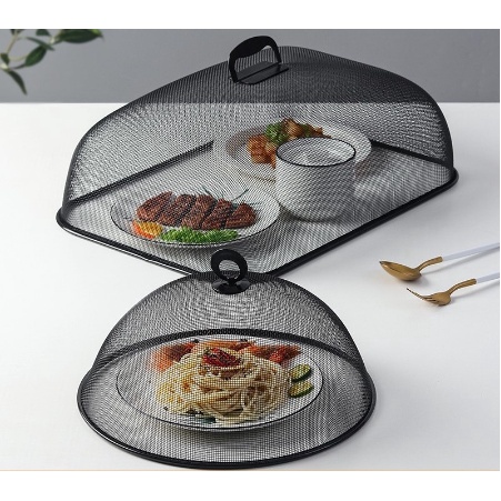 MODERN DESIGN Stainless Steel Mesh Table Top Dish Food Cover Rectangle ...