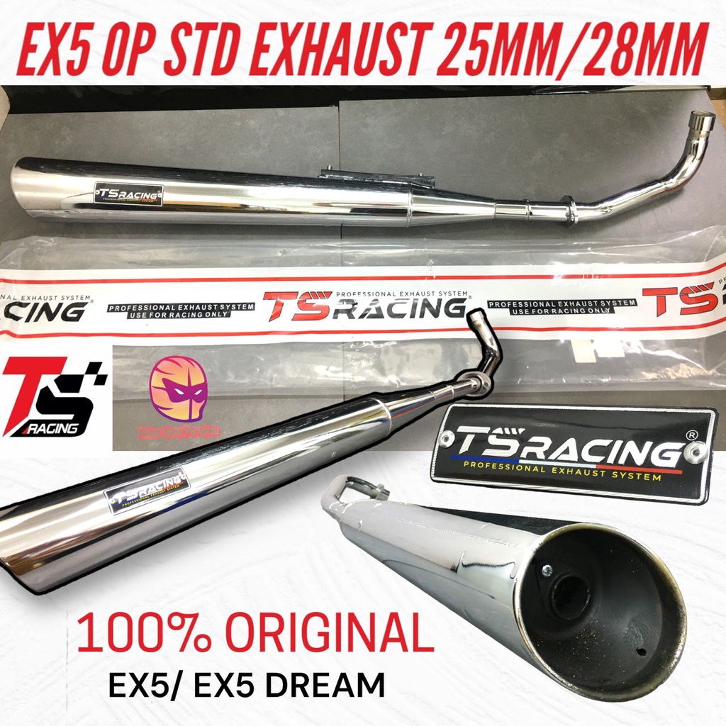 TS Racing EX5/EX5 DREAM Open Bearing Exhaust 25mm 28mm Standard racing ...