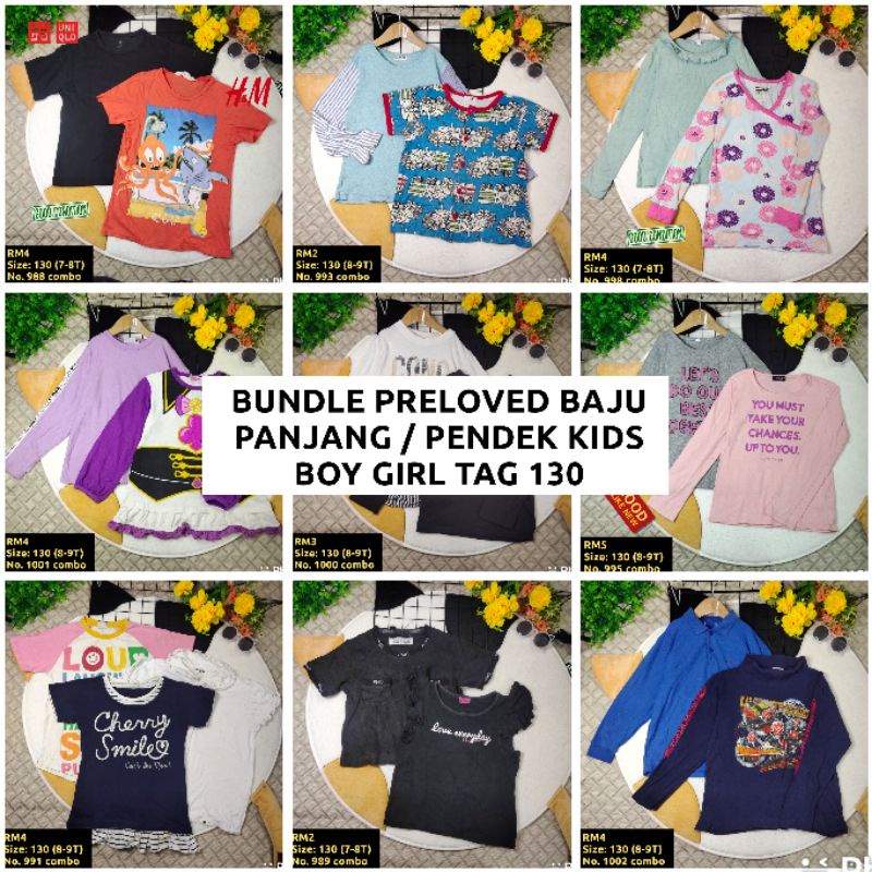 BUNDLE PRELOVED Tag 130 Baju lengan panjang dan pendek budak lelaki dan ...