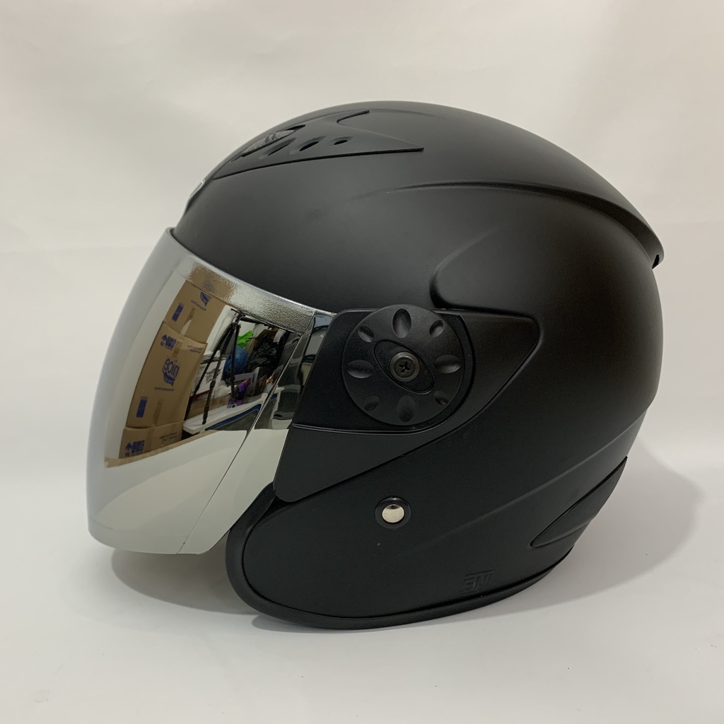 11.11 Vision 2 Helmet Black Doff Plain Solid - Iridium Silver Rainbow ...
