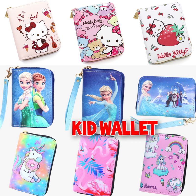 Kid wallet girl cartoon frozen unicorn hello kitty kids purse coin ...