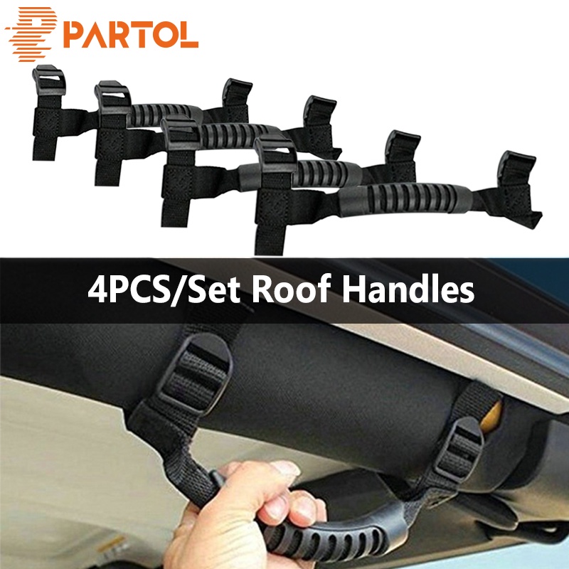 Partol 4pcs/set Car Roof Handles Grab Handles Heavy Duty Unlimited Roll ...