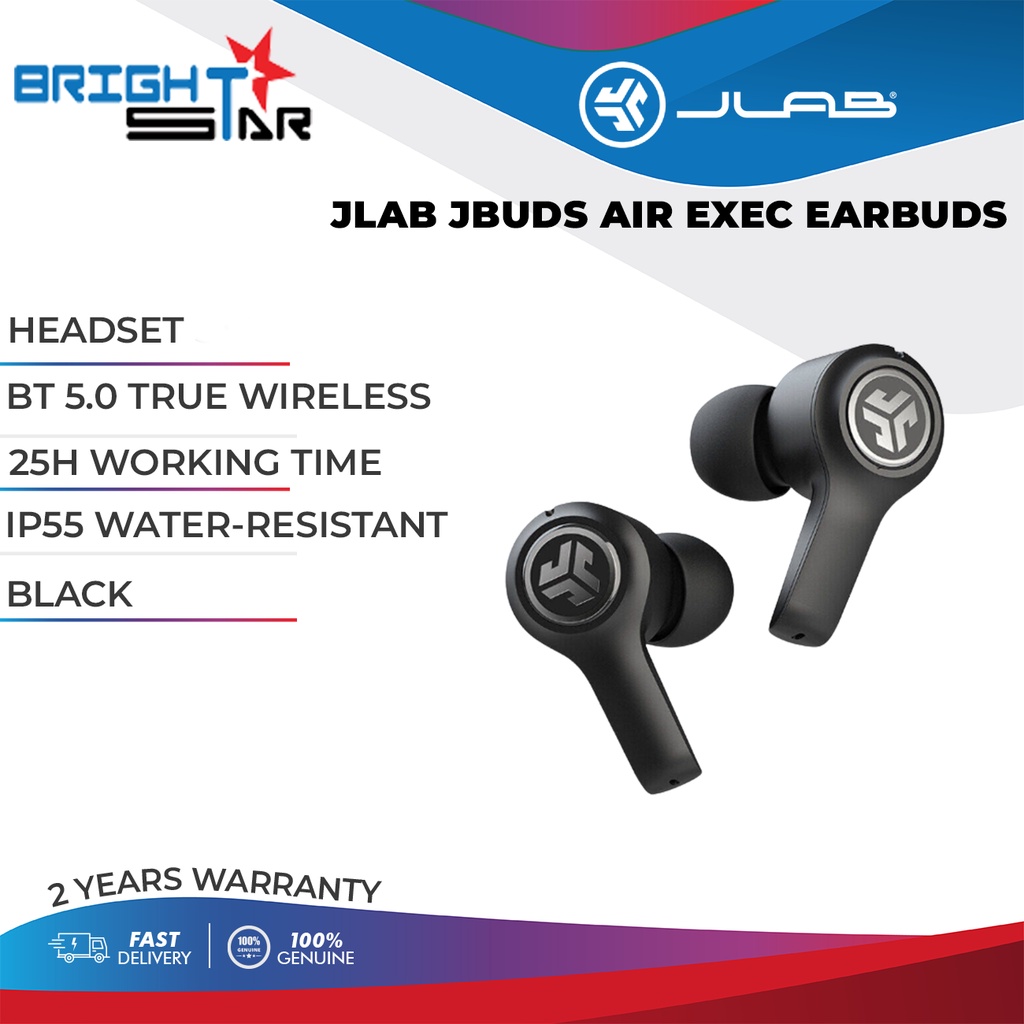 JLAB JBUDS AIR EXEC EARBUDS / BT 5.0 TRUE WIRELESS / 25H WORKING TIME ...