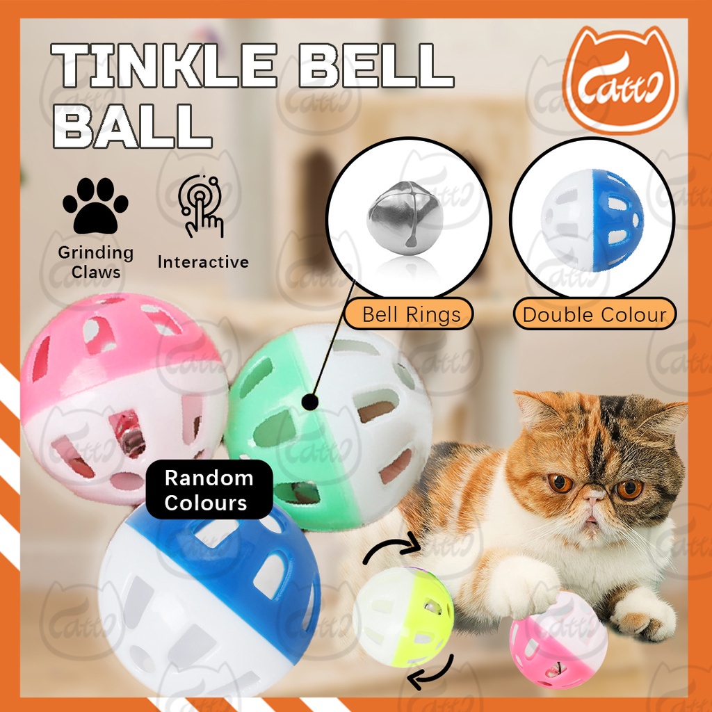 CATTO Pet Cat Toy Fun Hallow Tinkle Bell Ball Small Plastic Playing ...