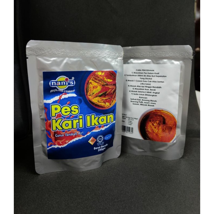 Nani's Pes Kari Ikan 200g | Fish Curry Paste Halal and Easy | Shopee ...