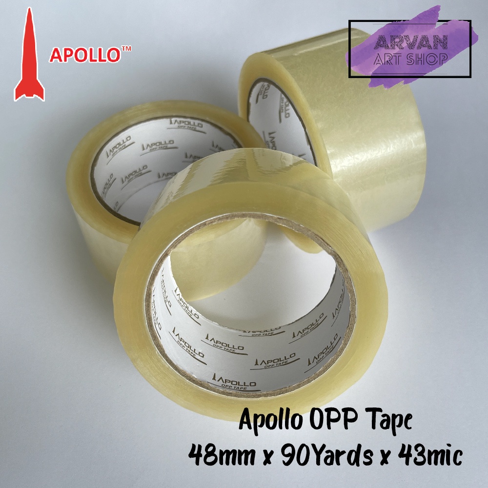 Apollo OPP Adhesive Transparent Packaging Tape (48mm x 90Yards x 43mic ...
