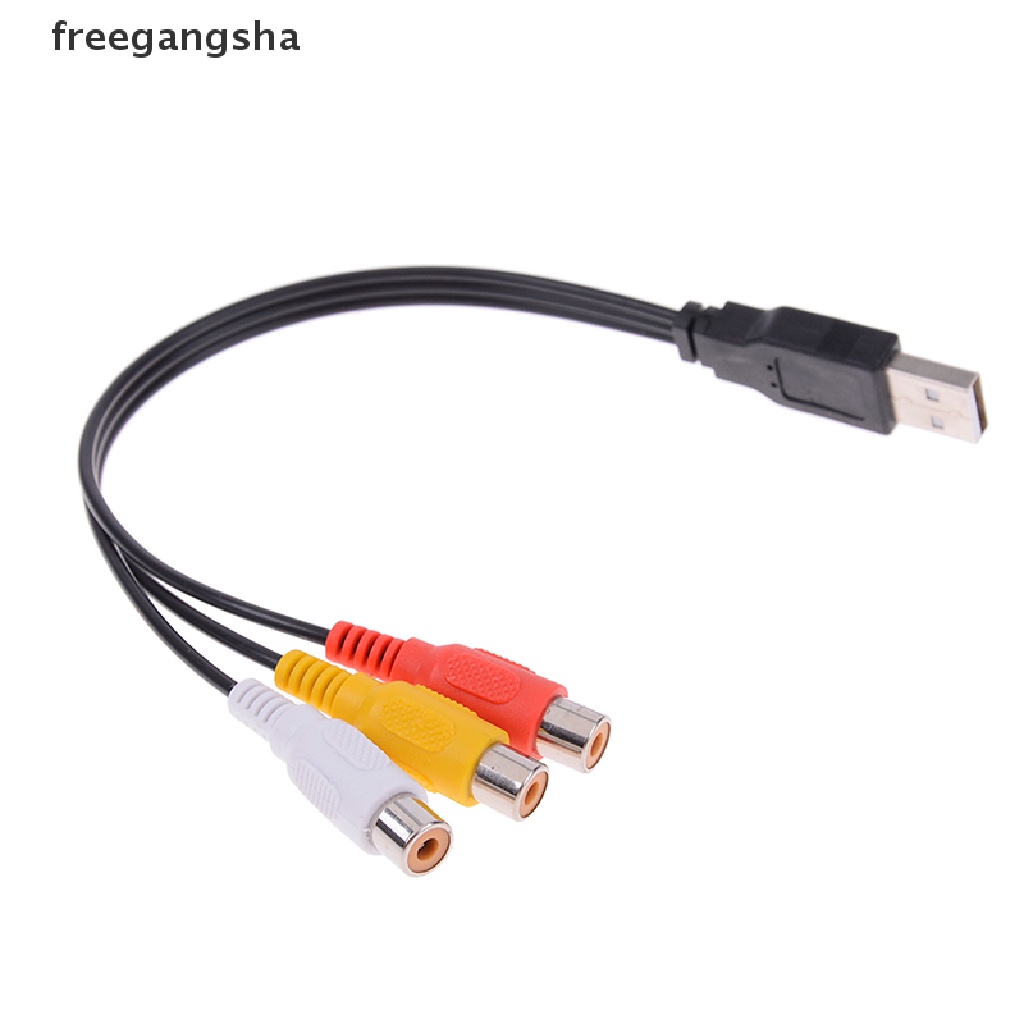 [FREG] USB male plug to 3 rca female adapter audio converter cable usb ...