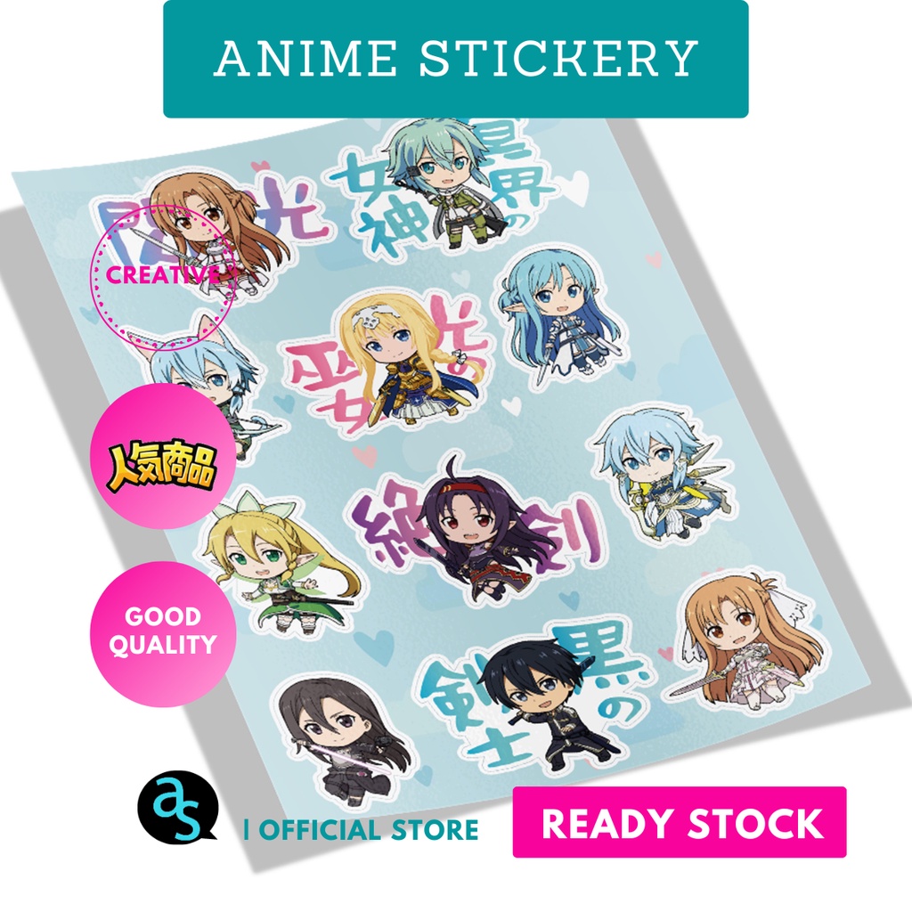Sword Art Online | Anime Sticker Sheet | Kawaii Sticker Sheet ...