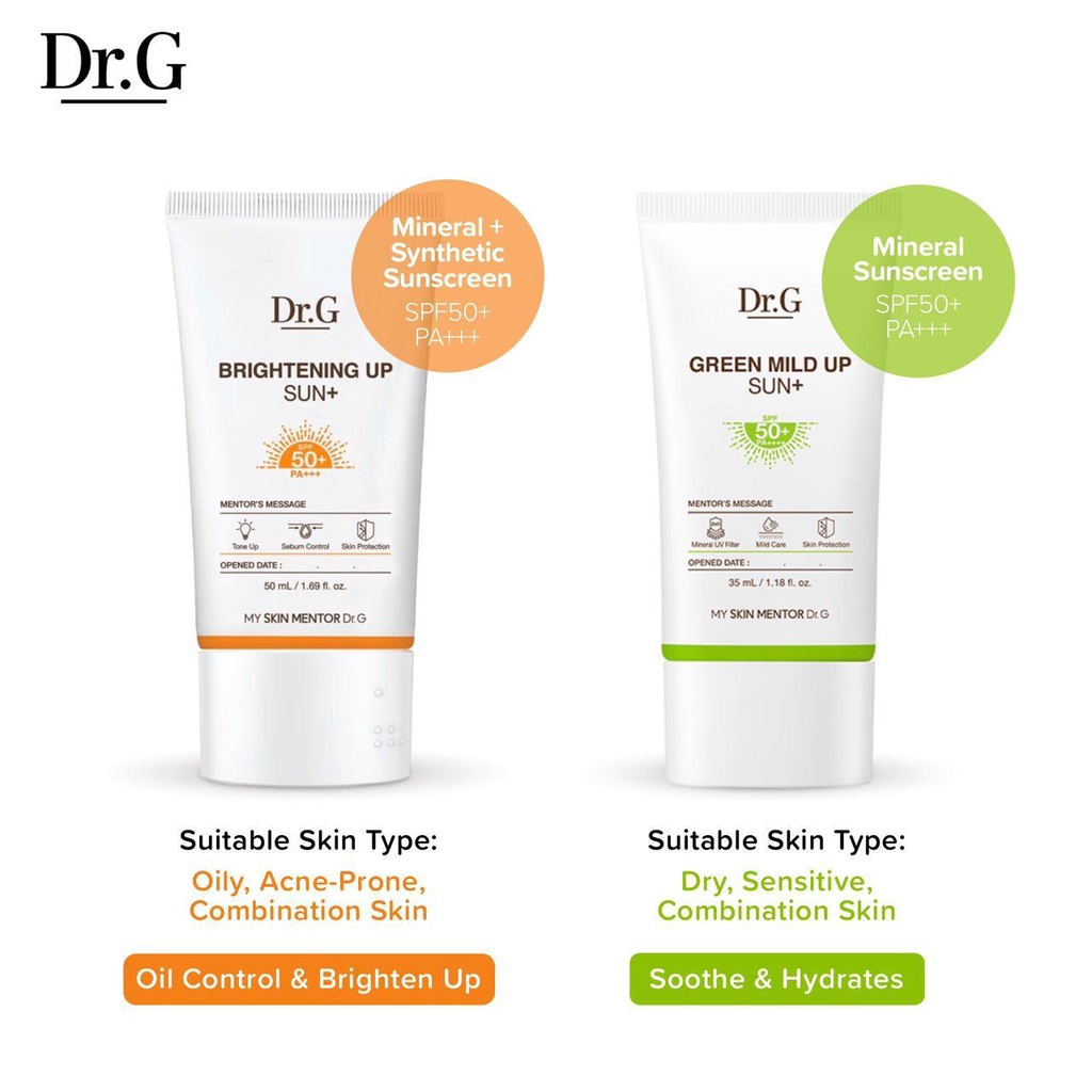 【现货】Dr.G Suncreen Green Mild Up Sun Plus/Brightening Up Sun Plus 50ml ...