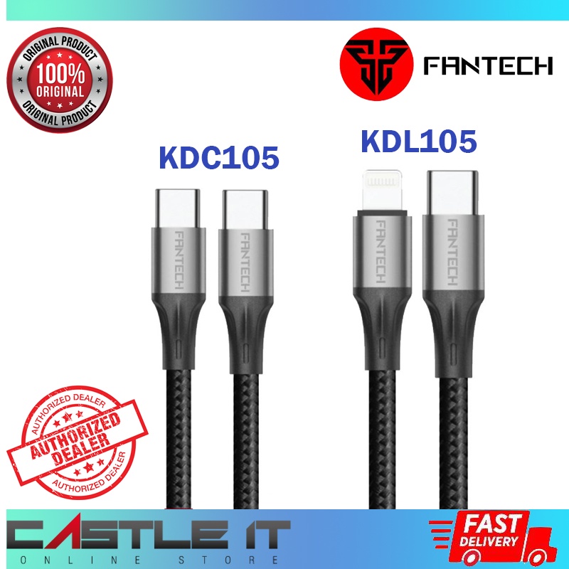 FANTECH TYPE-C TO TYPE-C KDL105/KDC105 150CM QUICK CHARGE DATA CABLE ...