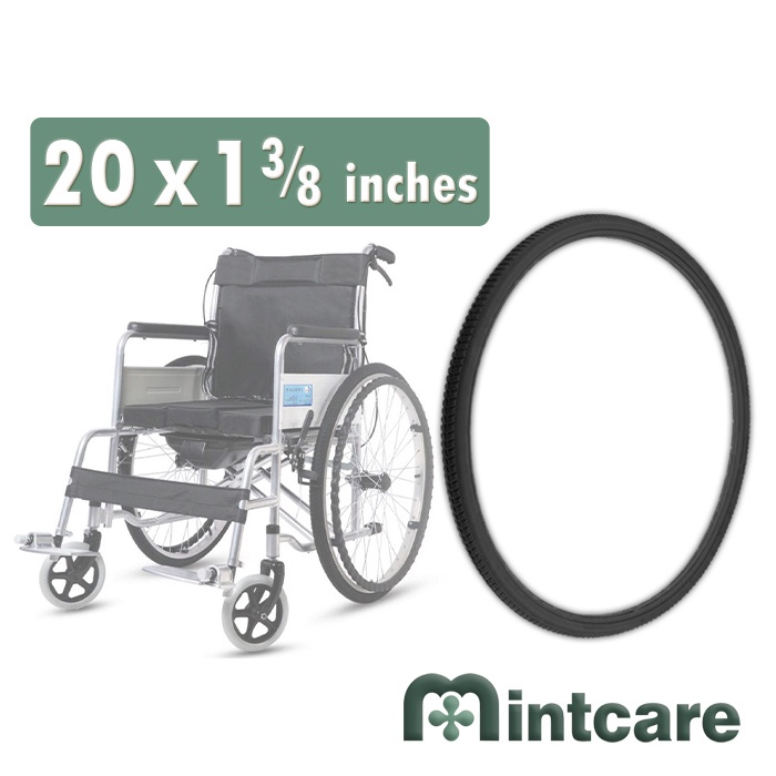 Mintcare 20 x 1 3/8 inch Wheelchair Tyre Tayar Mati Wheel Tire Durable ...