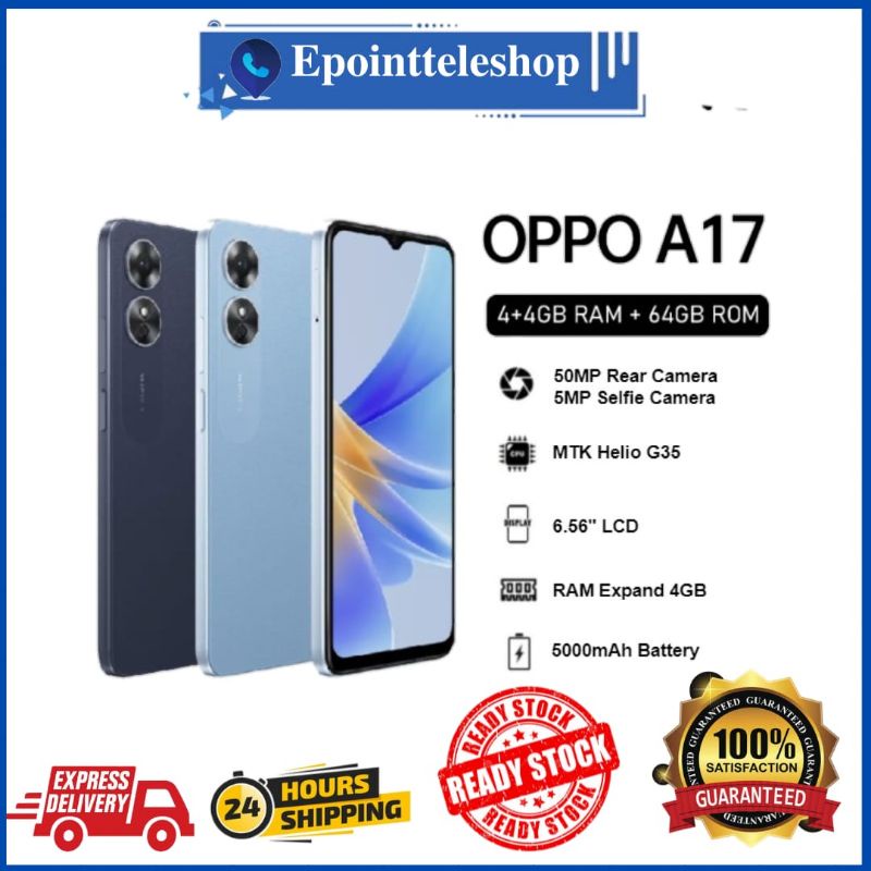 [Ready Stock] OPPO A17 Smartphone | 4GB Ram + 64GB Rom | Up To 4GB ...