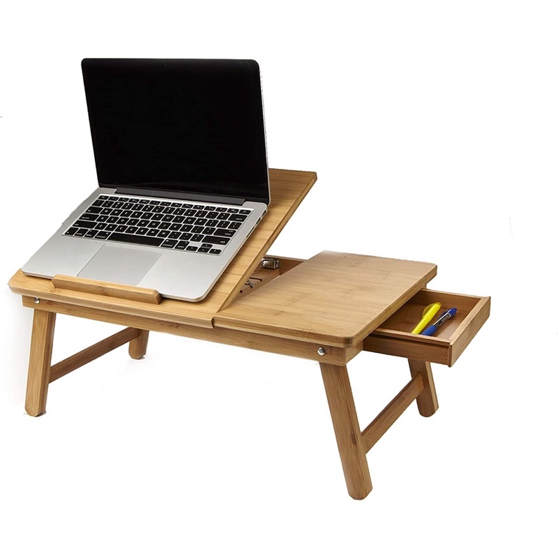 Luxury natural bamboo wood laptop table, high-end bed laptop shelf ...