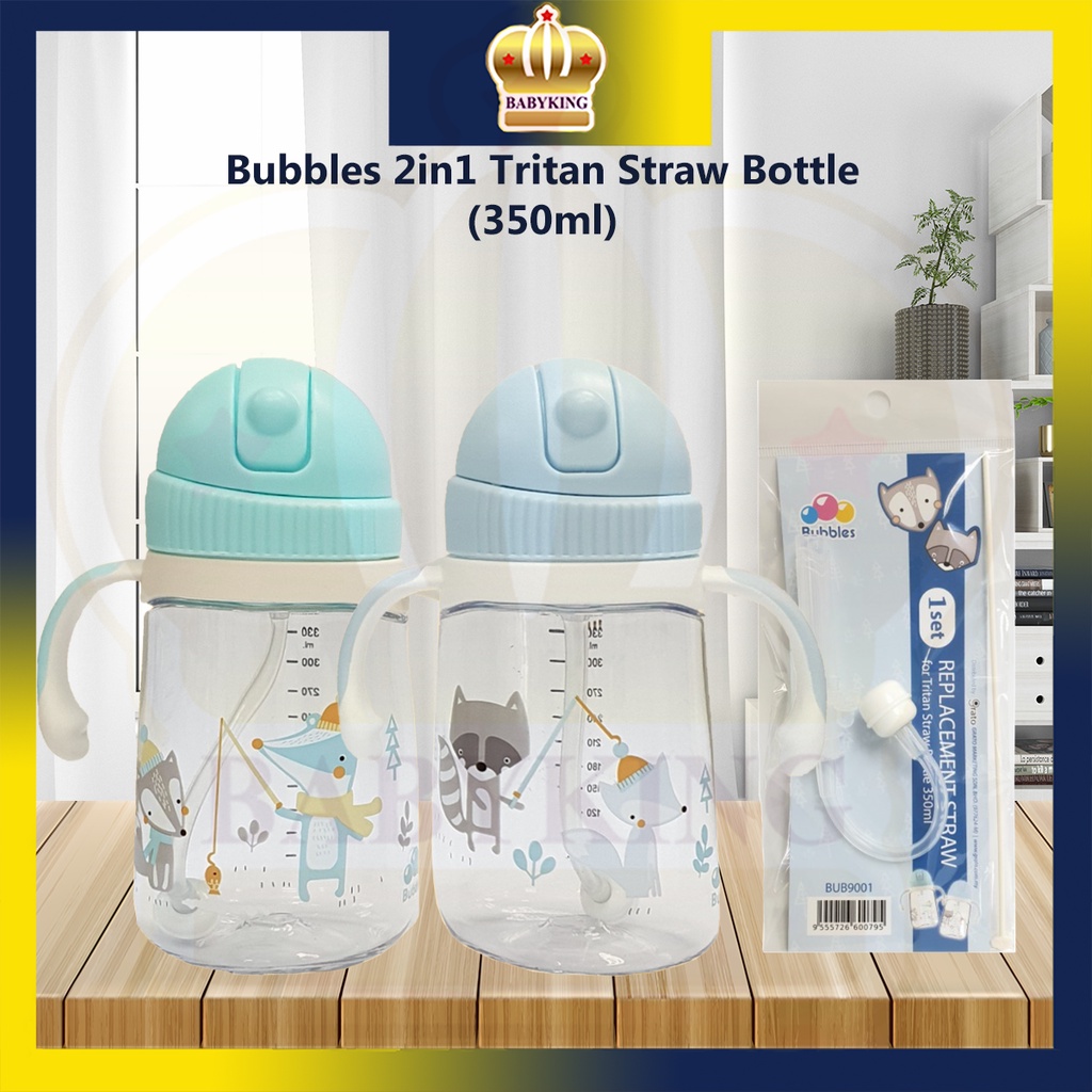 Original Bubbles 2 in 1 Tritan Straw Bottle 350ml Water Bottles ...