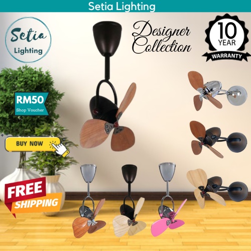 NSB FINO 2 FINO 3 Chic Small Mini Corner Ceiling Fan Remote Swing ...