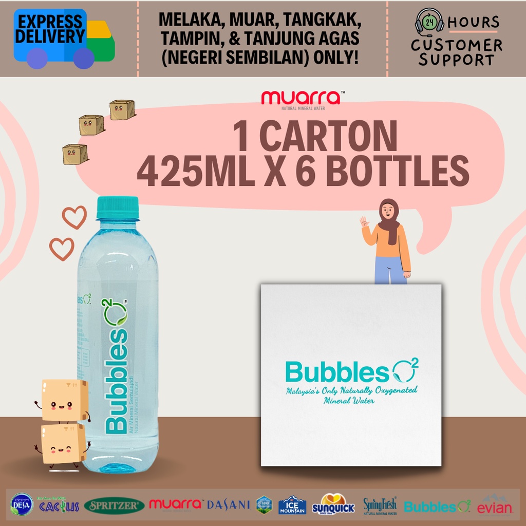 Bubble Mineral Water 1 Carton (6 x 425ml) with EXPRESS DELIVERY SERVICE ...