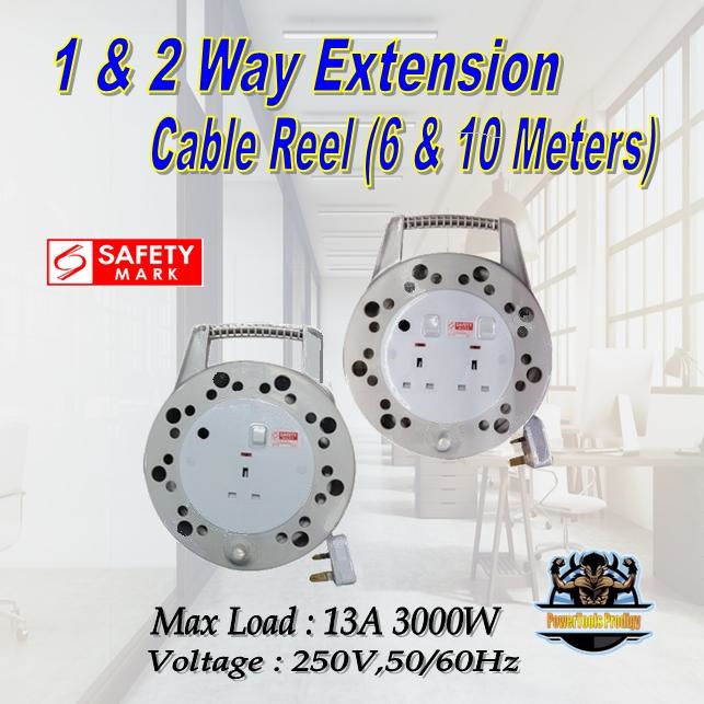 1 AND 2 WAY EXTENSION CABLE REEL (6 & 10 METRES) | Shopee Malaysia