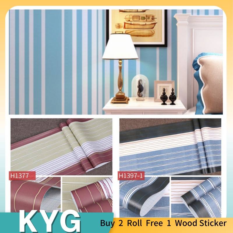 Buy 2 Free 1 WoodSticker 10Meter Wallpaper Waterproof Sticker Bilik ...