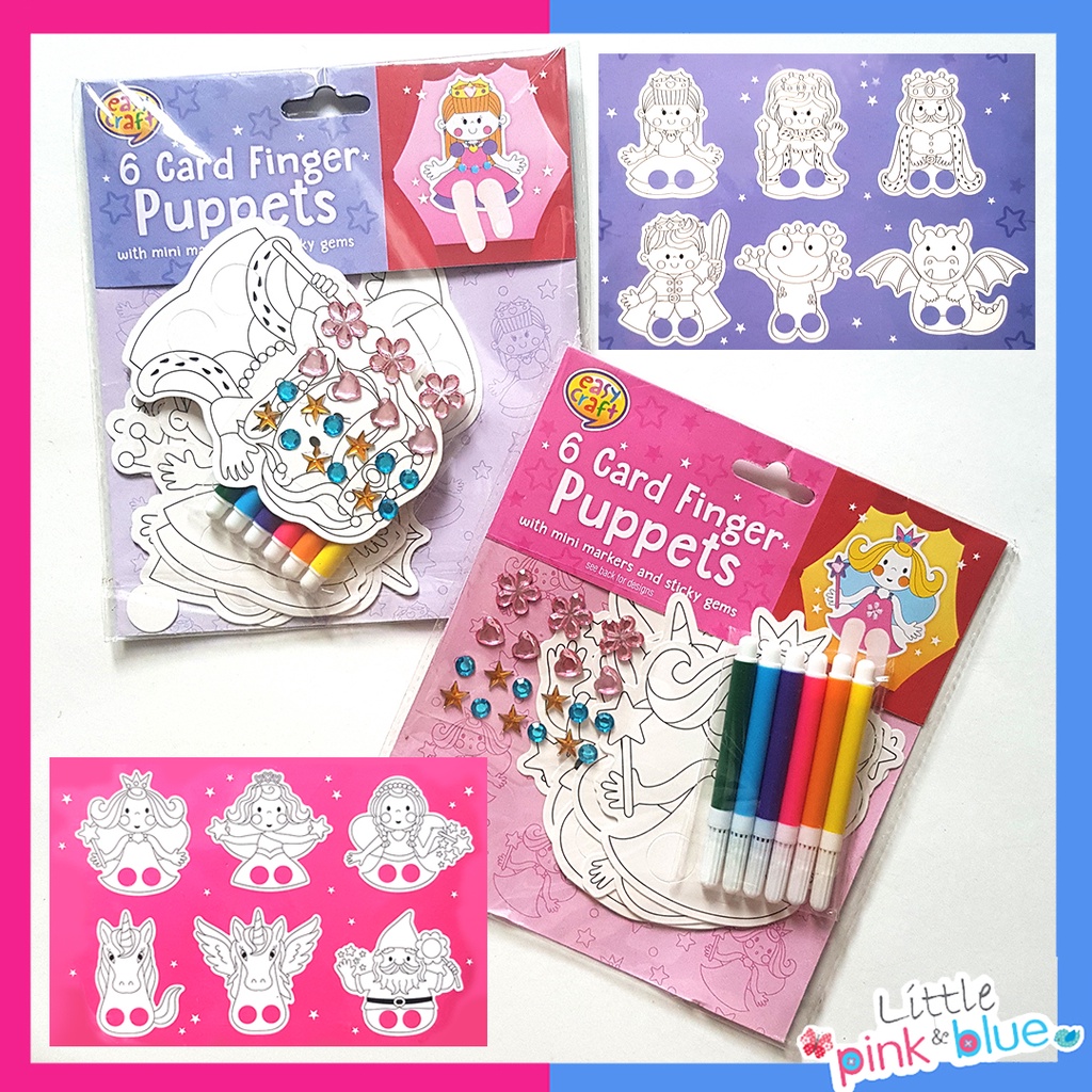 Easy Craft Kit – 6 Card Finger Puppets – Fairytale & Princess | Shopee ...