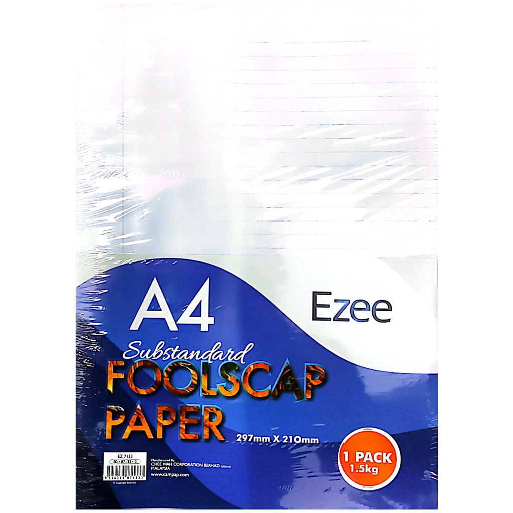 清仓 有瑕疵的纸/印刷错误 不足重 Ezee EZ7133 Substandard Foolscap Paper A4 Size (use ...