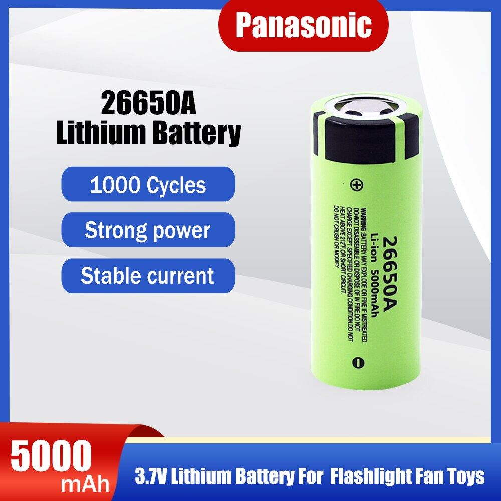 Panasonic Original 26650A 26650 3.7V 5000mAh Lithium Rechargeable ...