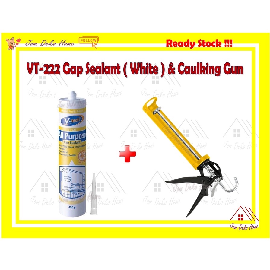 V-Tech VT222 All Purpose Gap Sealant White Gap Filler Silicone Putih ...