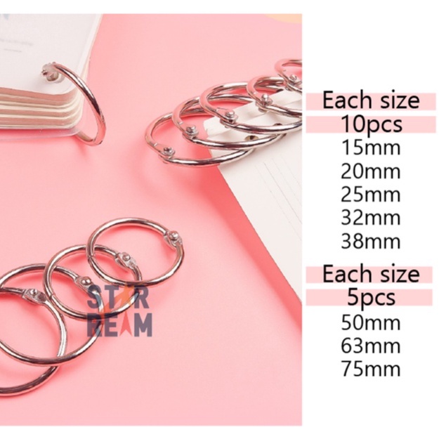 Loose Pack Metal Ring / Card Ring / Book Ring 15/20/25/32/38/50/63/75mm ...