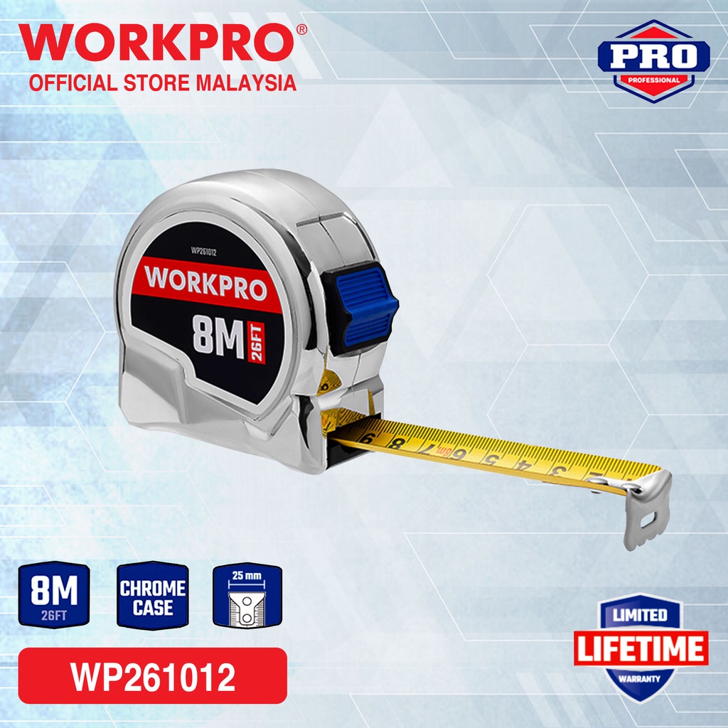 WORKPRO Chrome Tape Measure | Shopee Malaysia