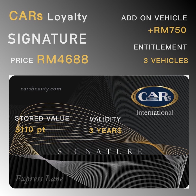 CARs SIGNATURE Loyalty Card (Valid 3 Years) | Shopee Malaysia