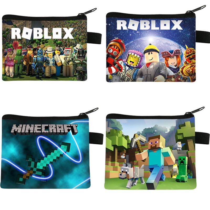 Cartoon Game Roblox Minecraft Kids Coin Wallet Bag Zipper Coin Key Bag ...
