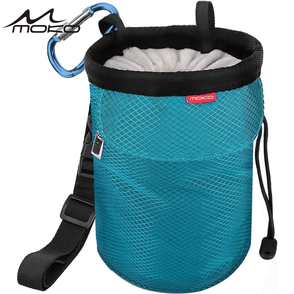 MoKo Chalk Bag, Drawstring Rock Climbing Chalk Bag Bouldering Bucket ...