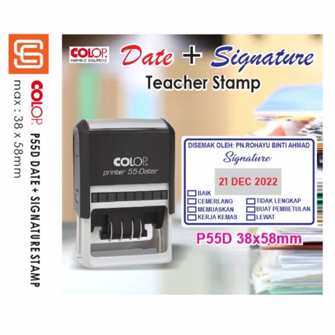 COLOP P55D TEACHER DATE STAMP (YEAR FROM 2024 TO 2035) | Shopee Malaysia