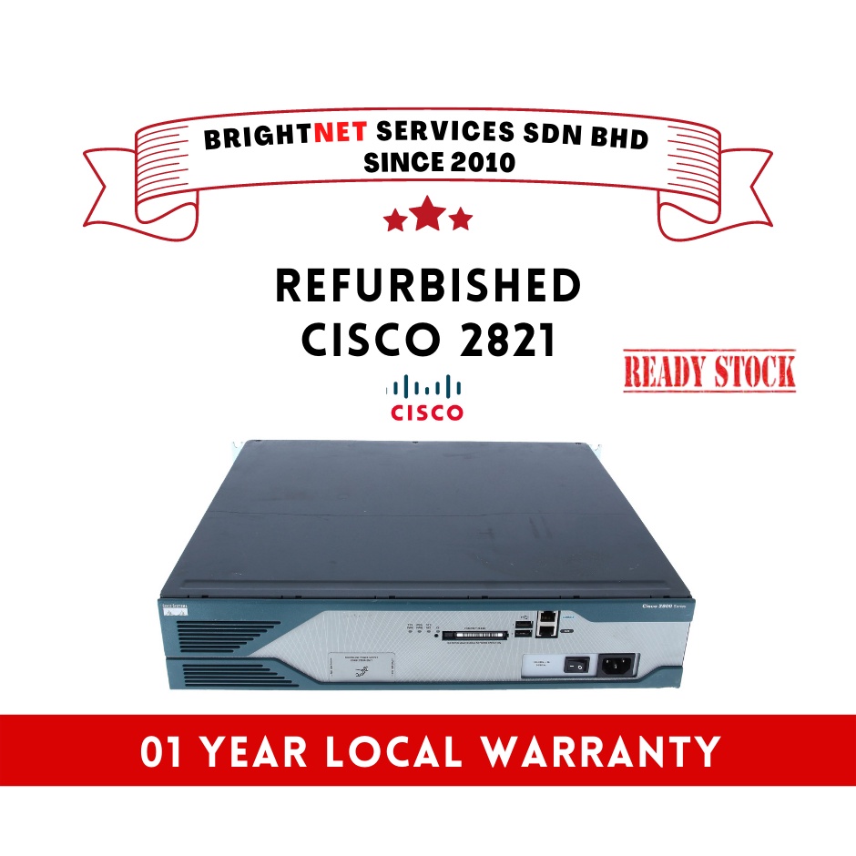 [READY STOCK] Cisco 2821 Router 2800 Series ISR, w/ AC PWR, 2GE, 4HWICs ...