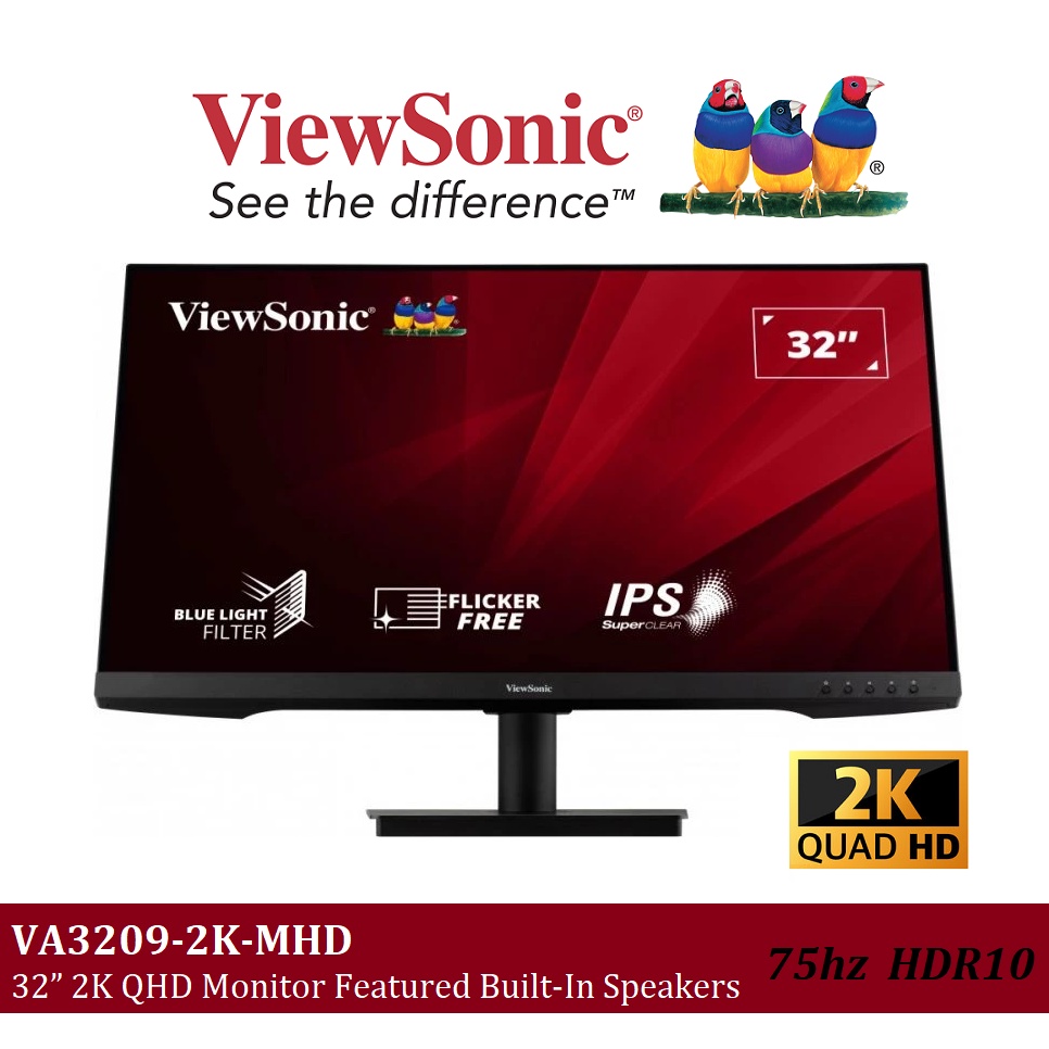 Viewsonic 32” VA3209-2K-MHD LED QHD 2560X1440P@75Hz IPS Panel LCD ...