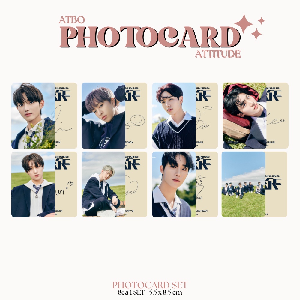 Photocard ATBO ATTITUDE 2 Sides (8Pcs+2-Sided Lamination) Signature TTD ...