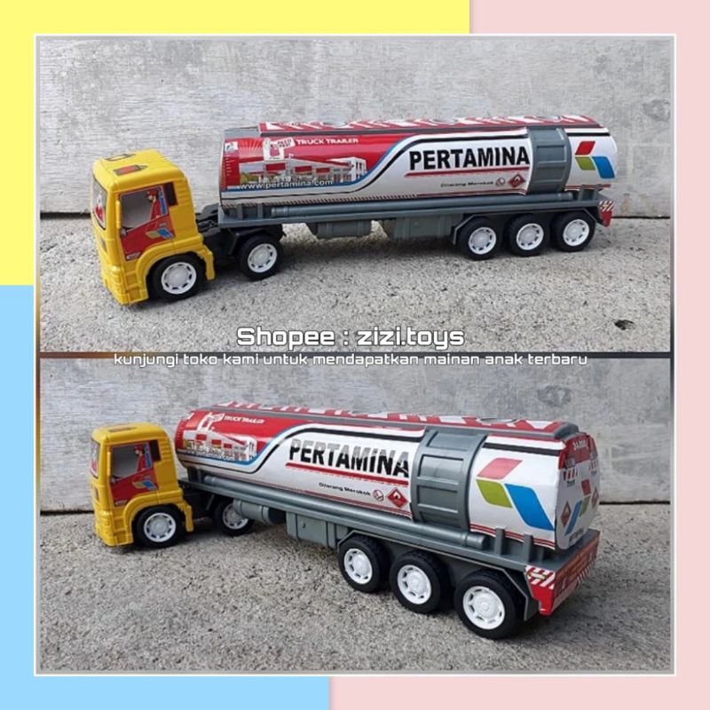 Pertamina long tank truck car toy tank truck container truck | Shopee ...