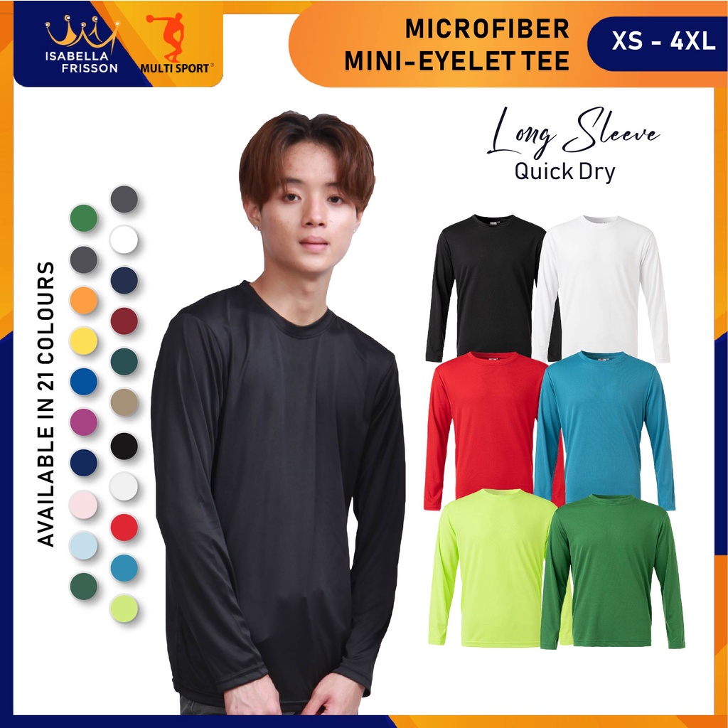 Arora Multisport Long Sleeve T-Shirt Unisex Mini Eyelet Microfiber ...