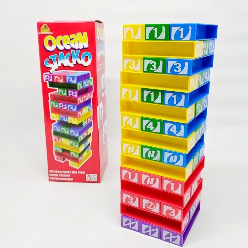 Children's Toys PILE OF BLOCKS Stacko Tower Contents Beams 45pcs Free ...