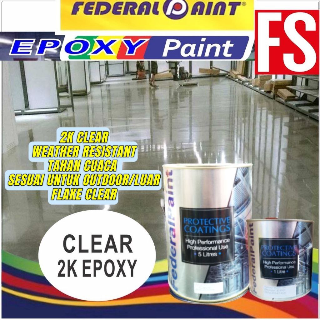 5L ( FEDERAL Coating Brand ) 2K PU-UV CLEAR PU EPOXY COAT WATERPROOF ...