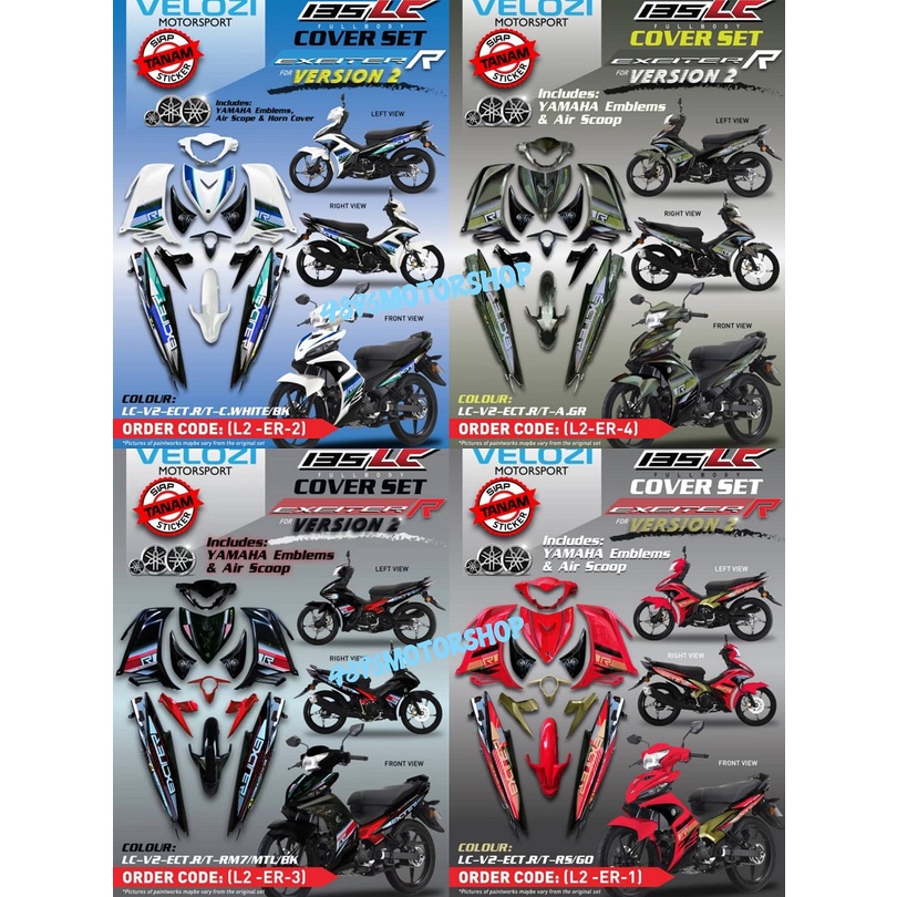 VELOZI EXCITER THAILAND COVER SET LC 135 LC135 V2 V3 SIAP TANAM STICKER ...