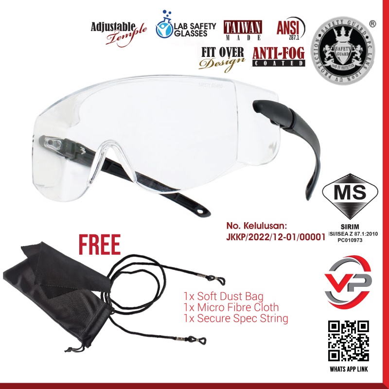 SAFETY GUARD S201 ANTI FOG FIT OVER PRESCRIPTION GLASSES S201 SIRIM ...